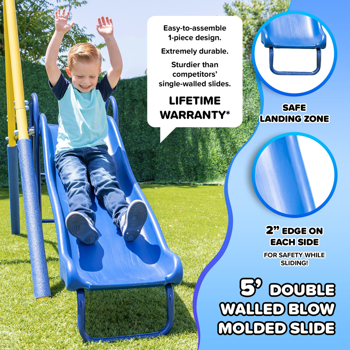 Sportspower Starlight Metal Swing Set with LED Swings, Saucer Swing, 5 ...