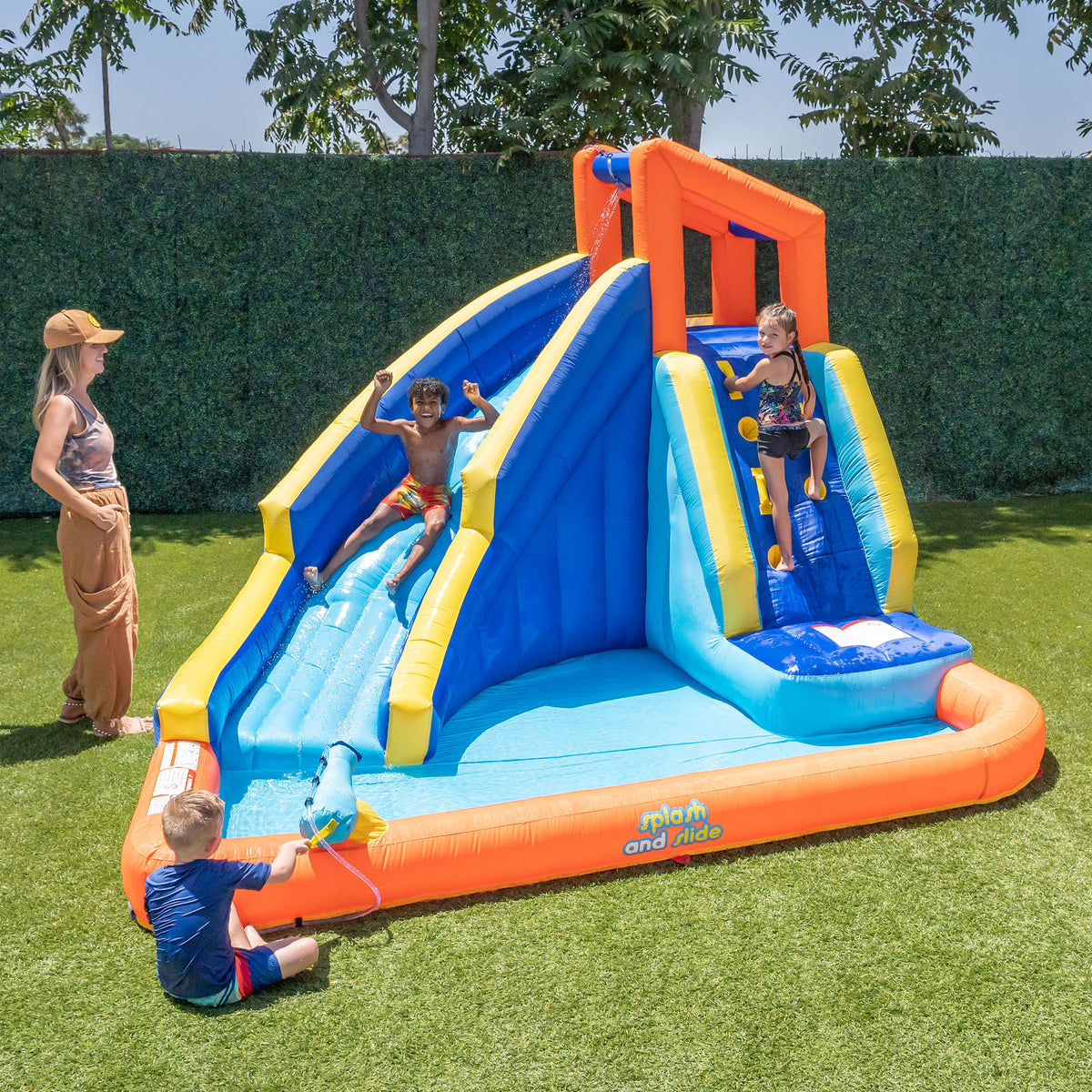 Big Wave 2 Water Slide Backyard Inflatable Jumper – SportsPowerSwingSets